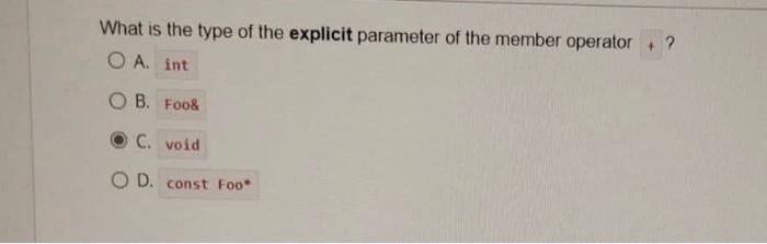 Solved What is the type of the explicit parameter of the | Chegg.com
