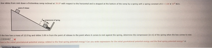 Solved box slides from rest own a frictions ramp incined at | Chegg.com