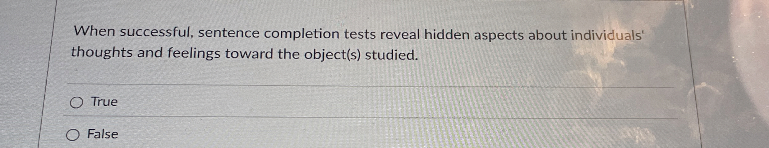 When successful, sentence completion tests reveal | Chegg.com