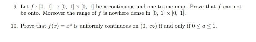 Solved 9. Let f:[0,1]→[0,1]×[0,1] be a continuous and | Chegg.com
