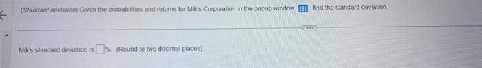 Solved (Standard deviation) Given the probabisties and | Chegg.com
