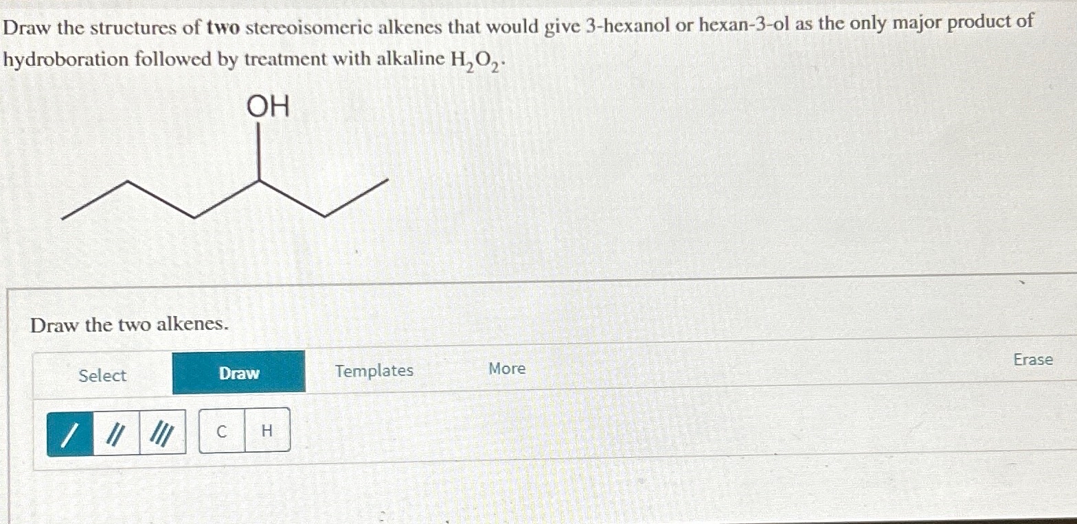 Solved Draw the structures of two stereoisomeric alkenes | Chegg.com