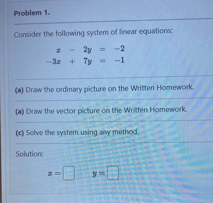Solved Consider the following system of linear equations: | Chegg.com
