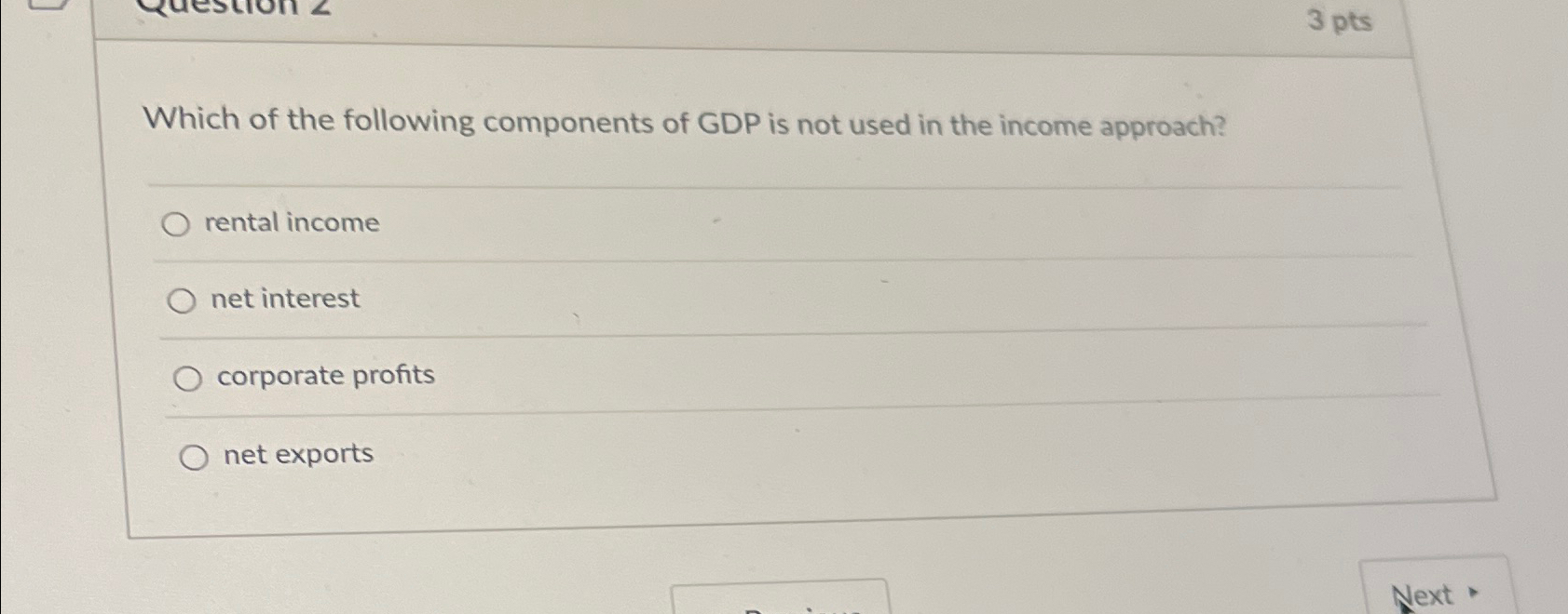Solved Which of the following components of GDP is not used | Chegg.com