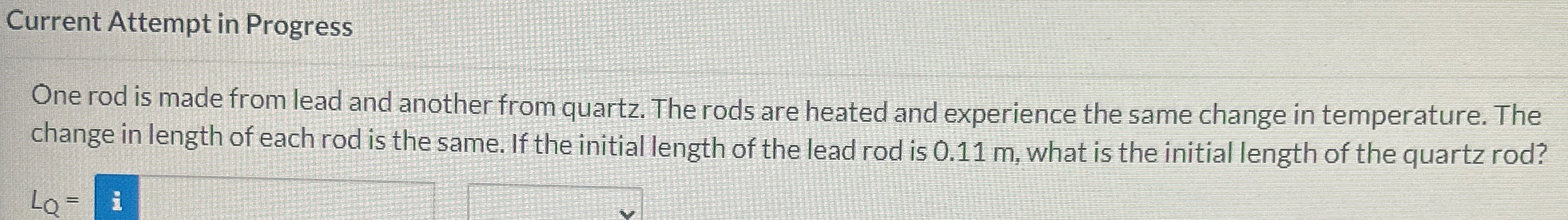Solved Current Attempt in ProgressOne rod is made from lead | Chegg.com