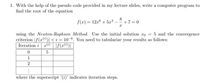 Solved Provide Initial Guess X0 And Convergence Criterion