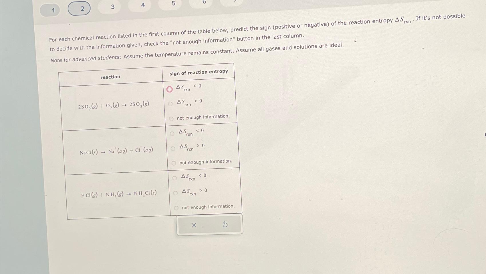 Solved For each chemical reaction listed in the first column | Chegg.com