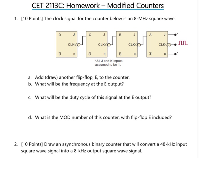 Solved CET 2113C: Homework - Modified Counters 1. [10 | Chegg.com