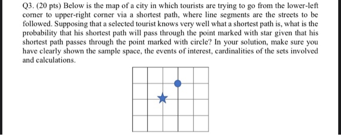 Solved Q3. (20 pts) Below is the map of a city in which | Chegg.com