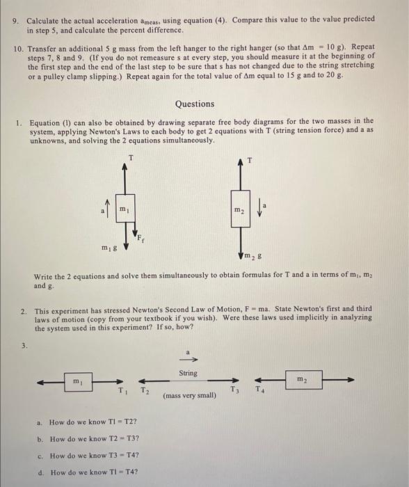Solved No graph. Experiment M-7 Data Sheet g=980 cm/s2 Δm= | Chegg.com