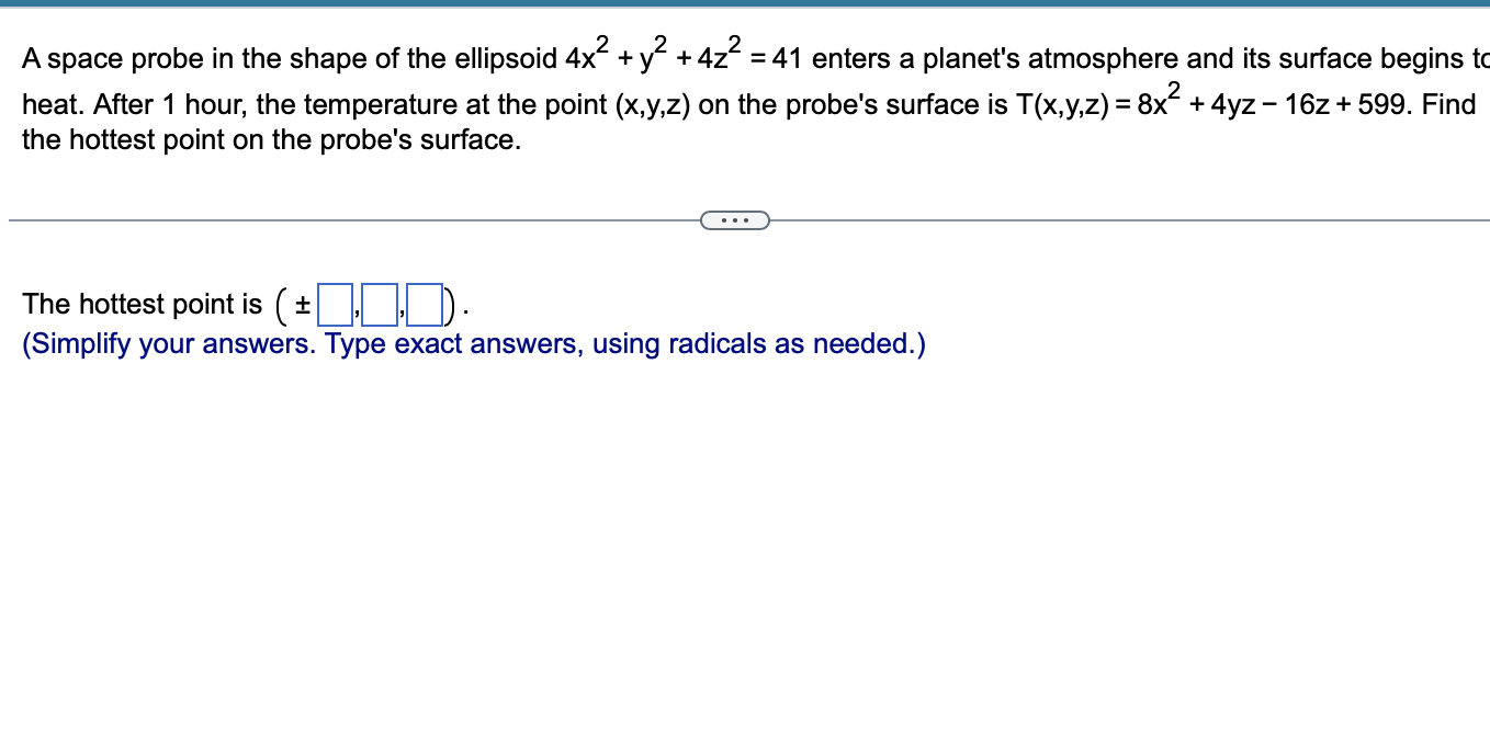 Solved A space probe in the shape of the ellipsoid | Chegg.com