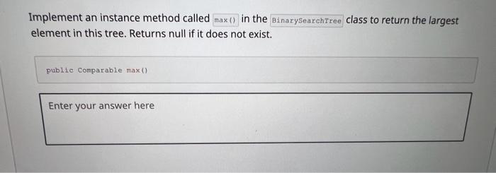 Solved Implement an instance method called in the class to | Chegg.com
