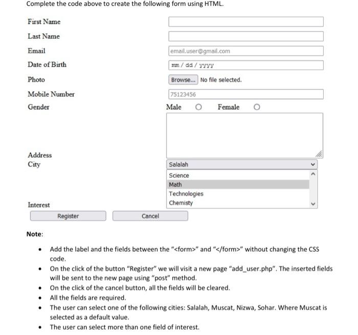 Solved Consider the following code complete this | Chegg.com