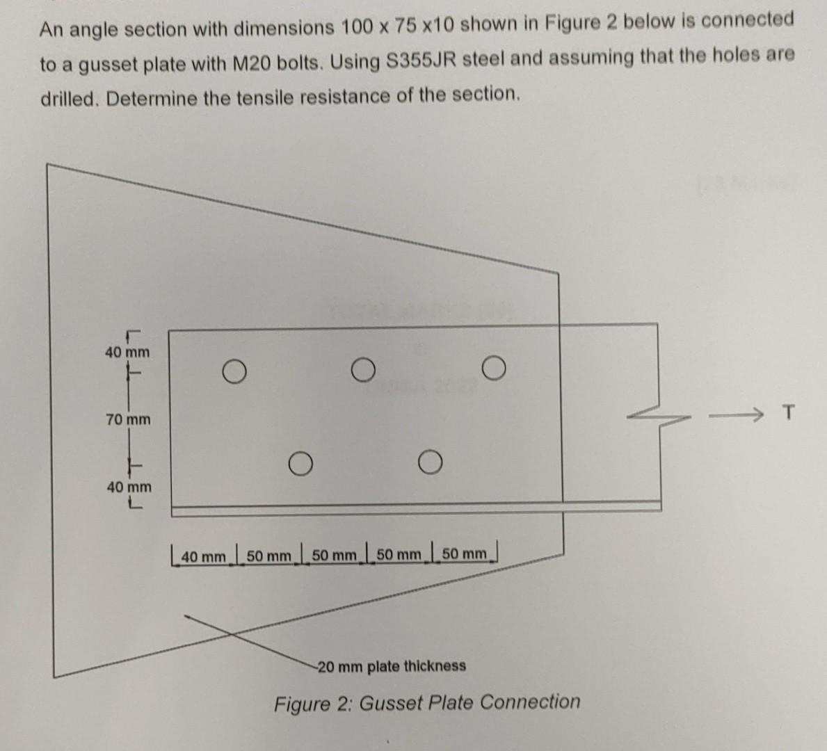 Solved An angle section with dimensions \\( 100 \\times 75 | Chegg.com