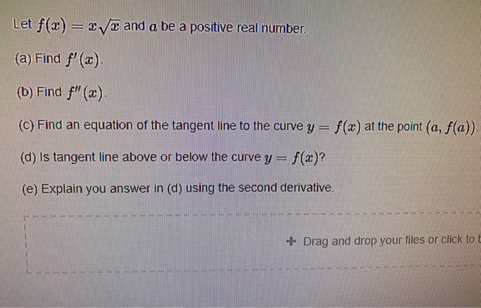 Solved Let f(a) = and a be a positive real number (a) Find | Chegg.com