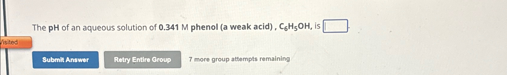 Solved The pH ﻿of an aqueous solution of 0.341M ﻿phenol (a | Chegg.com