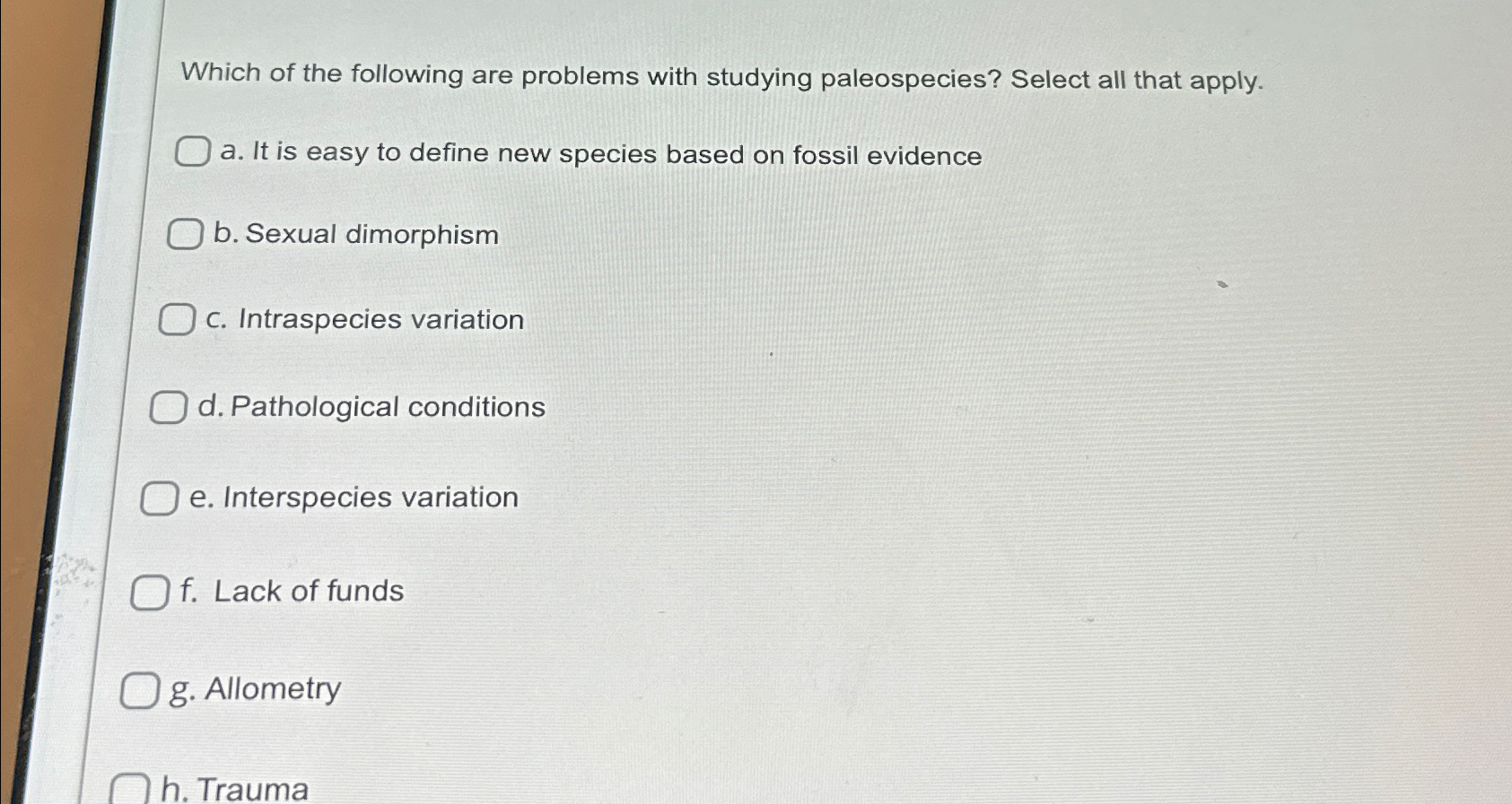 Solved Which of the following are problems with studying | Chegg.com