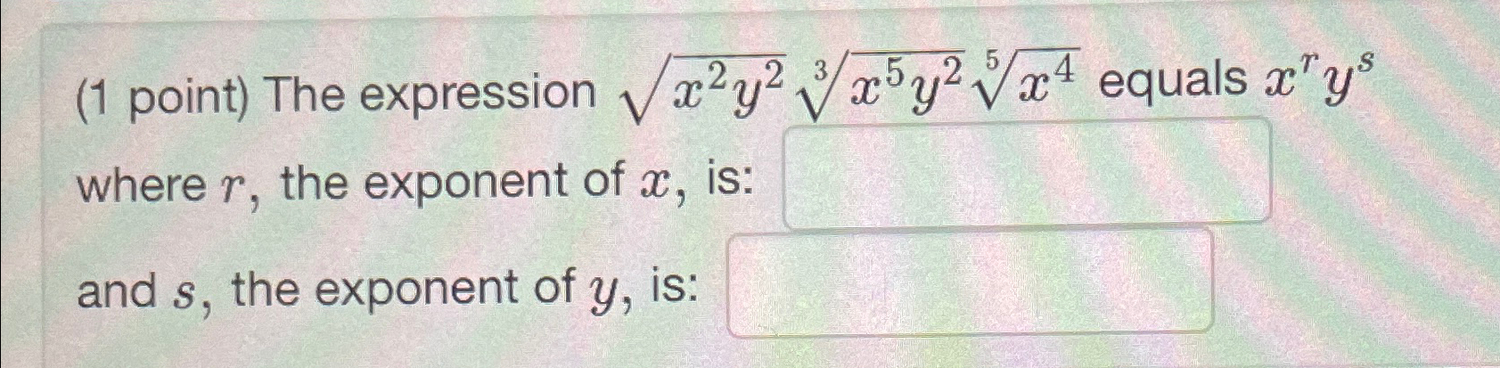 Solved (1 point) The expression | Chegg.com