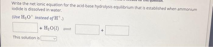 Solved Write the net ionic equation for the acid-base | Chegg.com