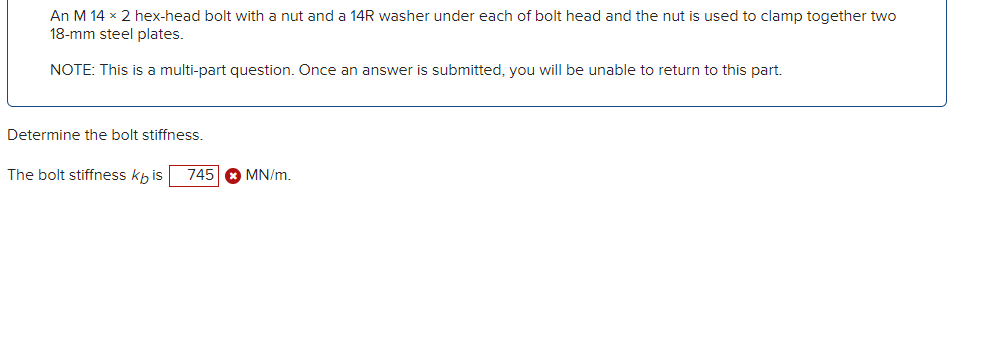Solved An M 14×2 ﻿hex-head bolt with a nut and a 14R washer | Chegg.com