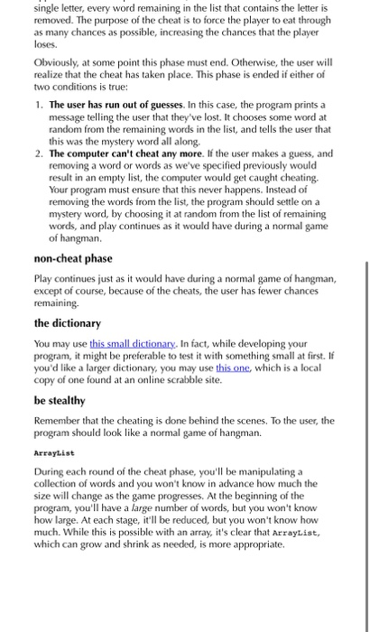 Solved CIS 1068 Assignment 10 Cheating Word Guessing Game | Chegg.com