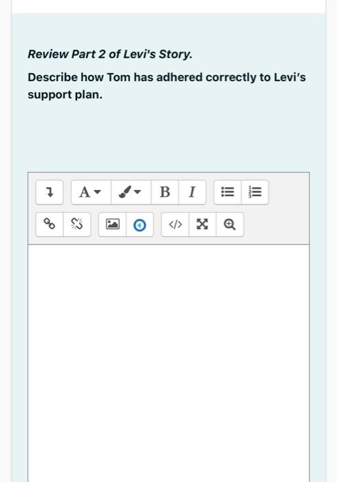 Solved Review Part 2 of Levi's Story You are mentoring Tom, | Chegg.com