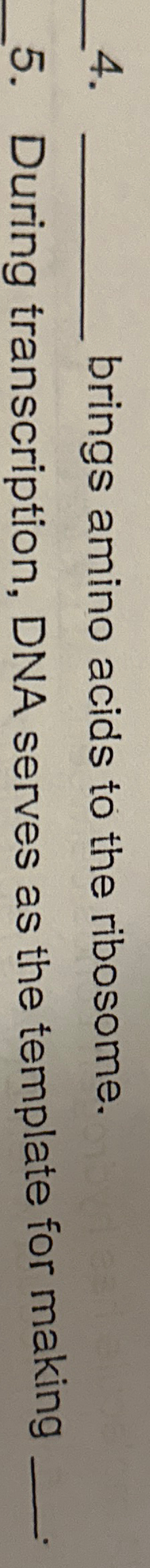 Solved During transcription, DNA serves as the template for | Chegg.com