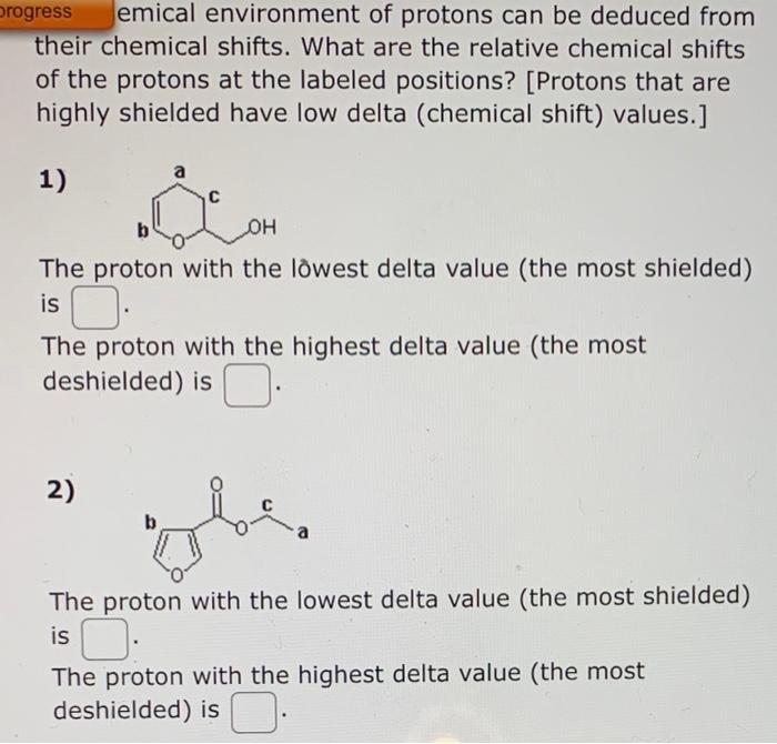Solved progress emical environment of protons can be deduced | Chegg.com