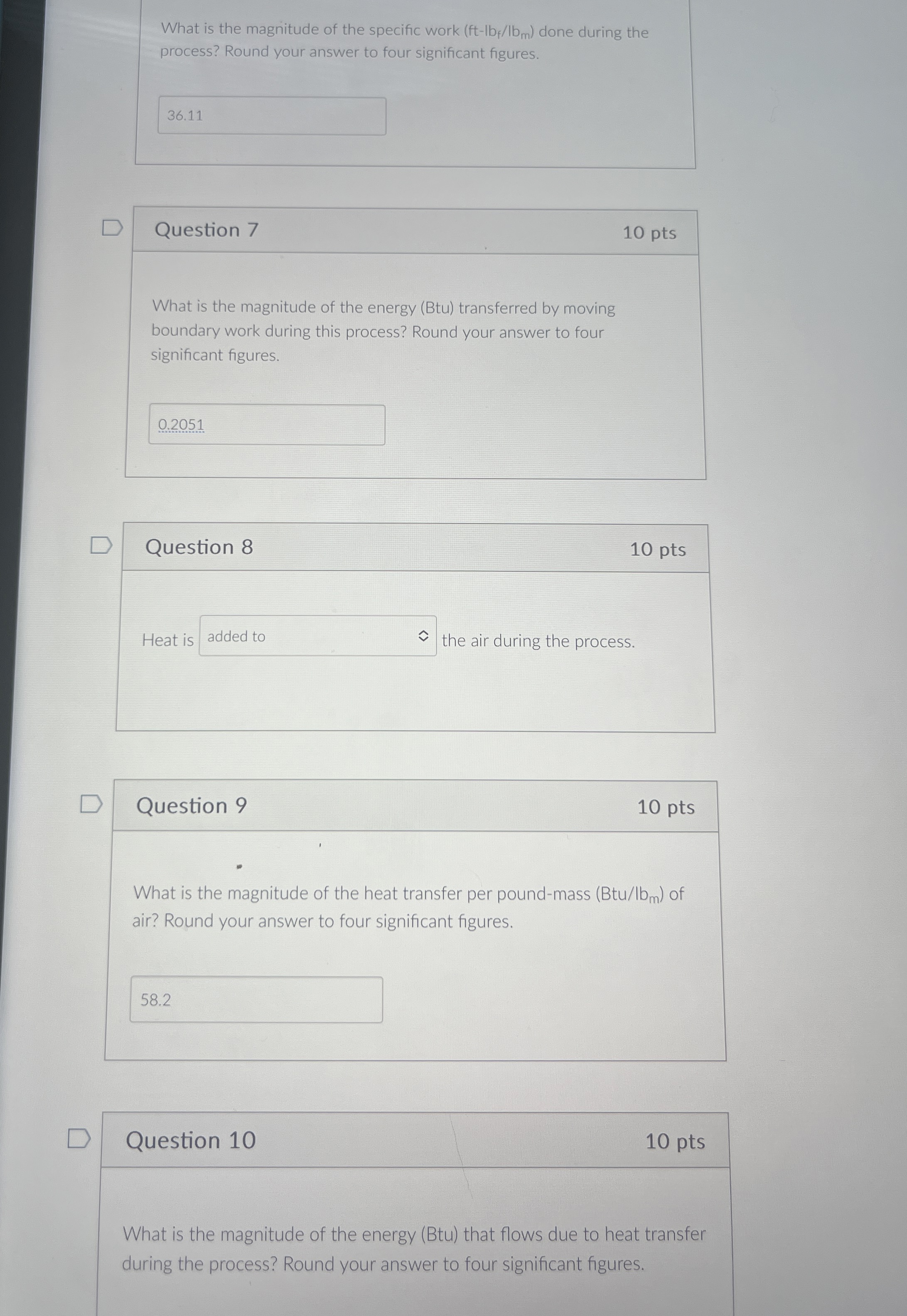 What is the magnitude of the specific work | Chegg.com