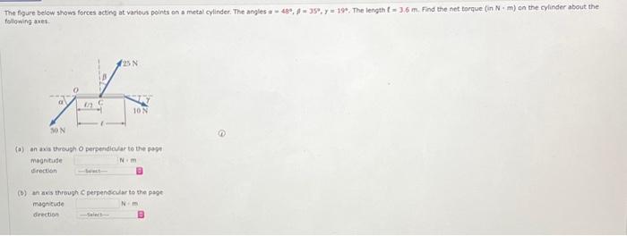 Solved The Fgure Below Shows Forces Acting At Varibus Points 