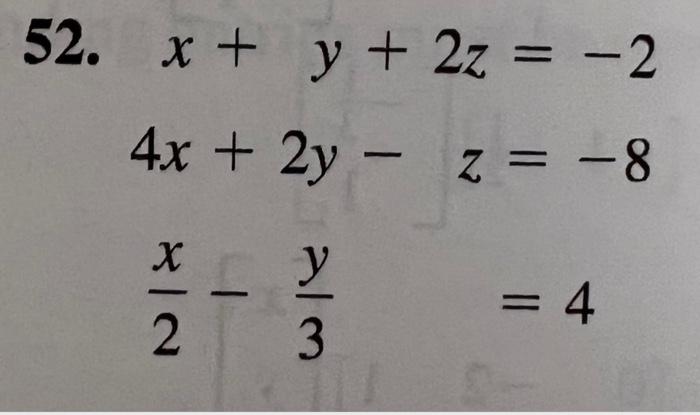 Solved State the Matrix equation that corresponds to the | Chegg.com