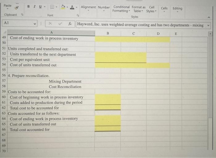 Solved Excel SIM: Process Costing using the Weighted-Average | Chegg.com Solved Excel SIM: Process Costing using the Weighted-Average | Chegg.com