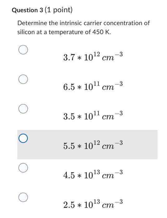 Solved Determine the intrinsic carrier concentration of | Chegg.com