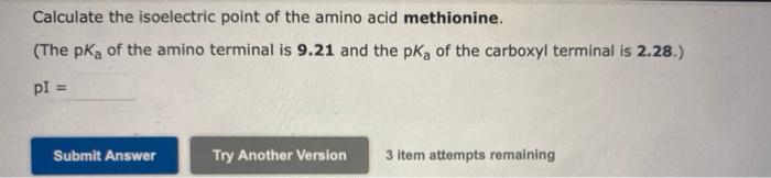 Solved Calculate the isoelectric point of the amino acid | Chegg.com