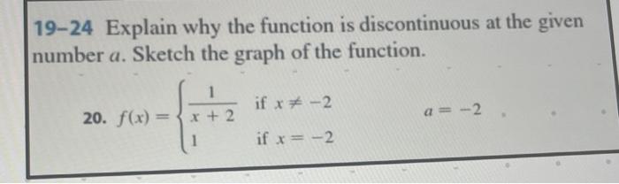 Solved 19-24 Explain why the function is discontinuous at | Chegg.com