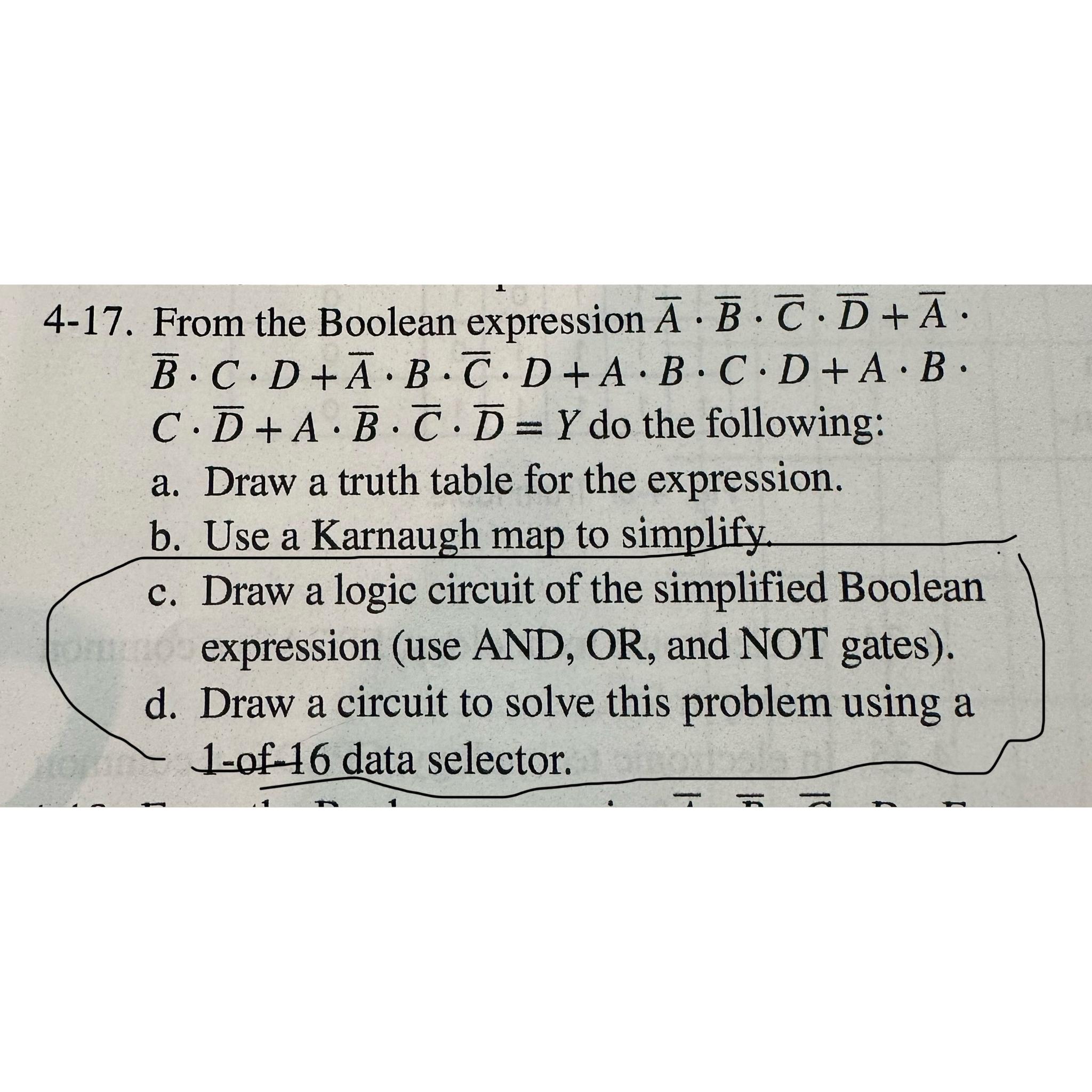 Solved 4-17. ﻿From the Boolean expression | Chegg.com