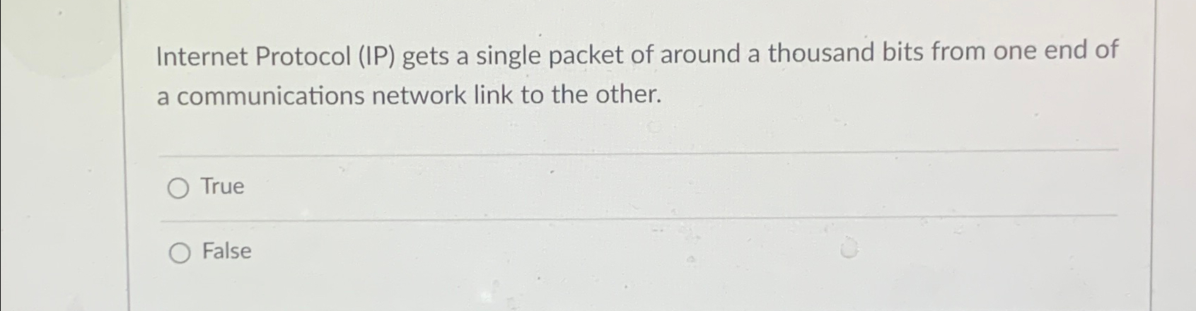 Solved Internet Protocol (IP) ﻿gets a single packet of | Chegg.com