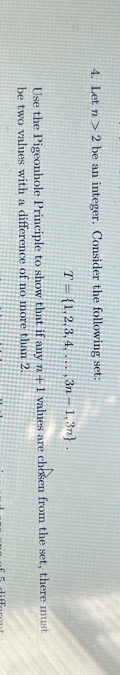 Let n>2 be an integer. Consider the following | Chegg.com Let n>2 be an integer. Consider the following | Chegg.com