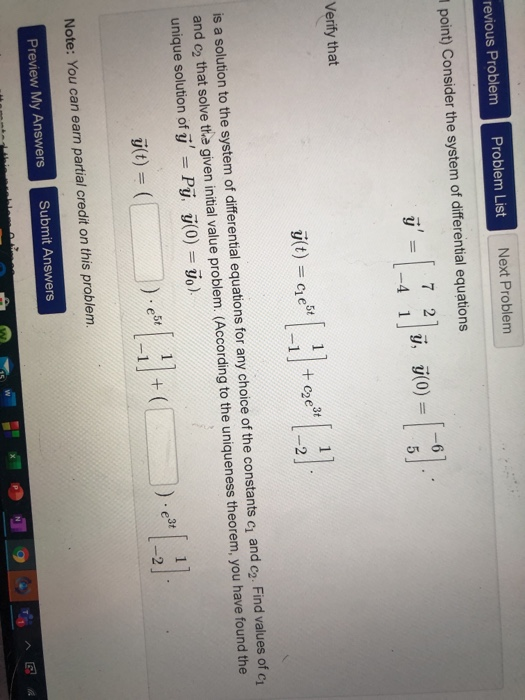 Solved Problem List Next Problem revious Problem point) | Chegg.com