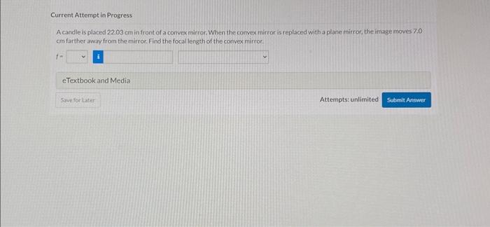 Solved A candle is placed 22.03 cm in front of a convex | Chegg.com