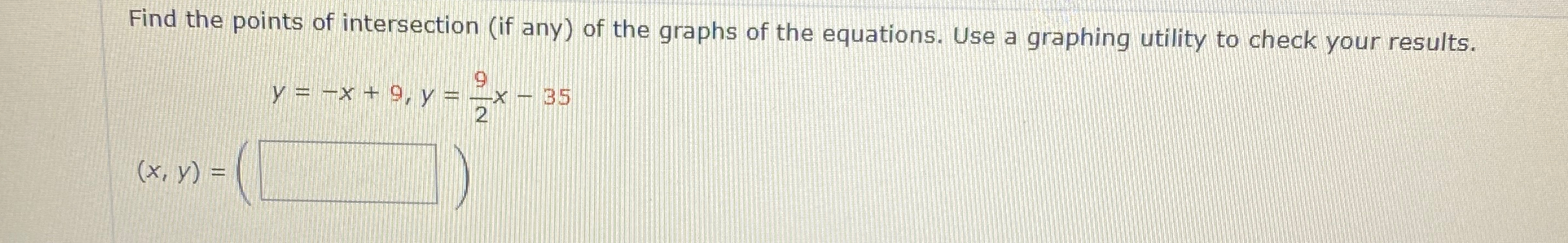 Solved Find the points of intersection (if any) ﻿of the | Chegg.com