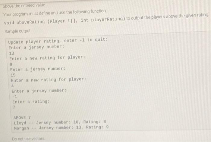 Solved 7.4 LAB: Soccer team roster (Arrays) This program | Chegg.com