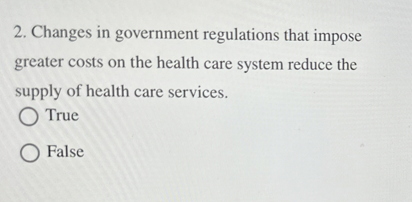 Solved Changes in government regulations that impose greater | Chegg.com