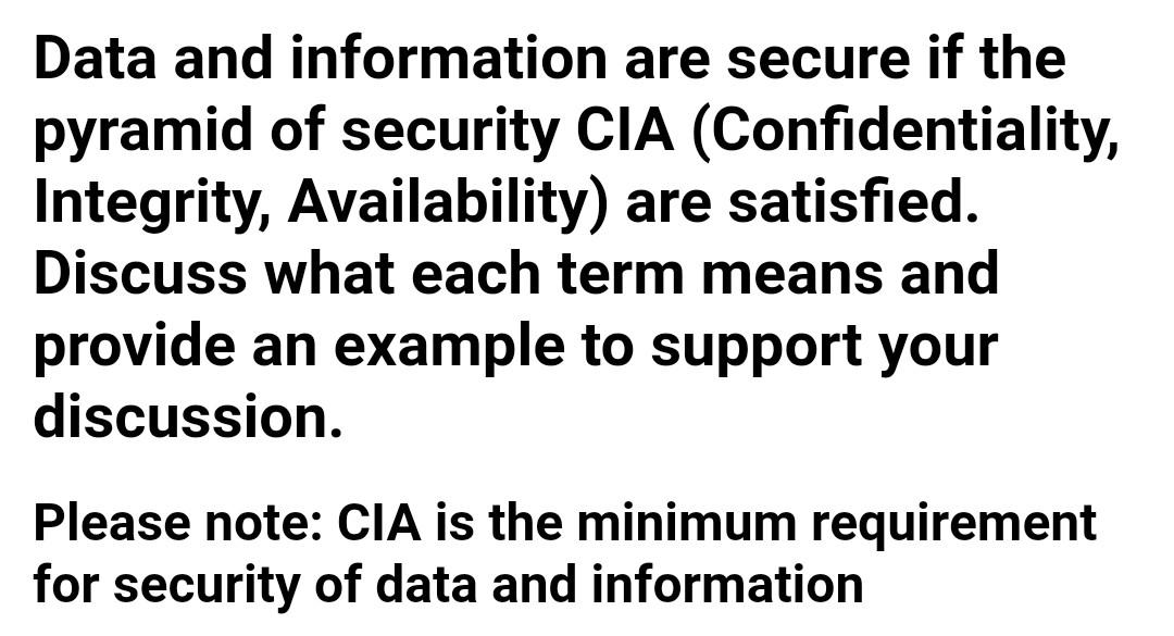 Solved Data and information are secure if the pyramid of | Chegg.com