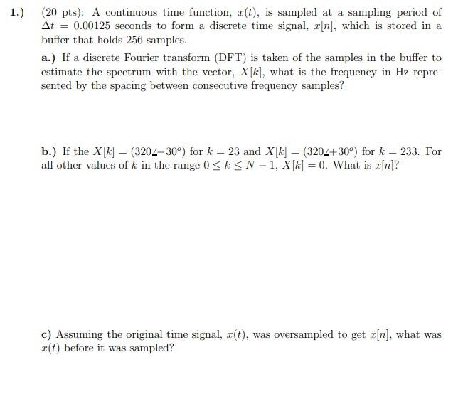 Solved 1.) (20 pts): A continuous time function, r(t), is | Chegg.com