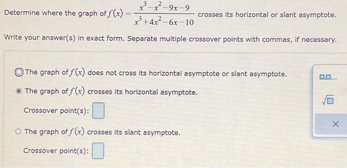 Solved Determine where the graph of | Chegg.com