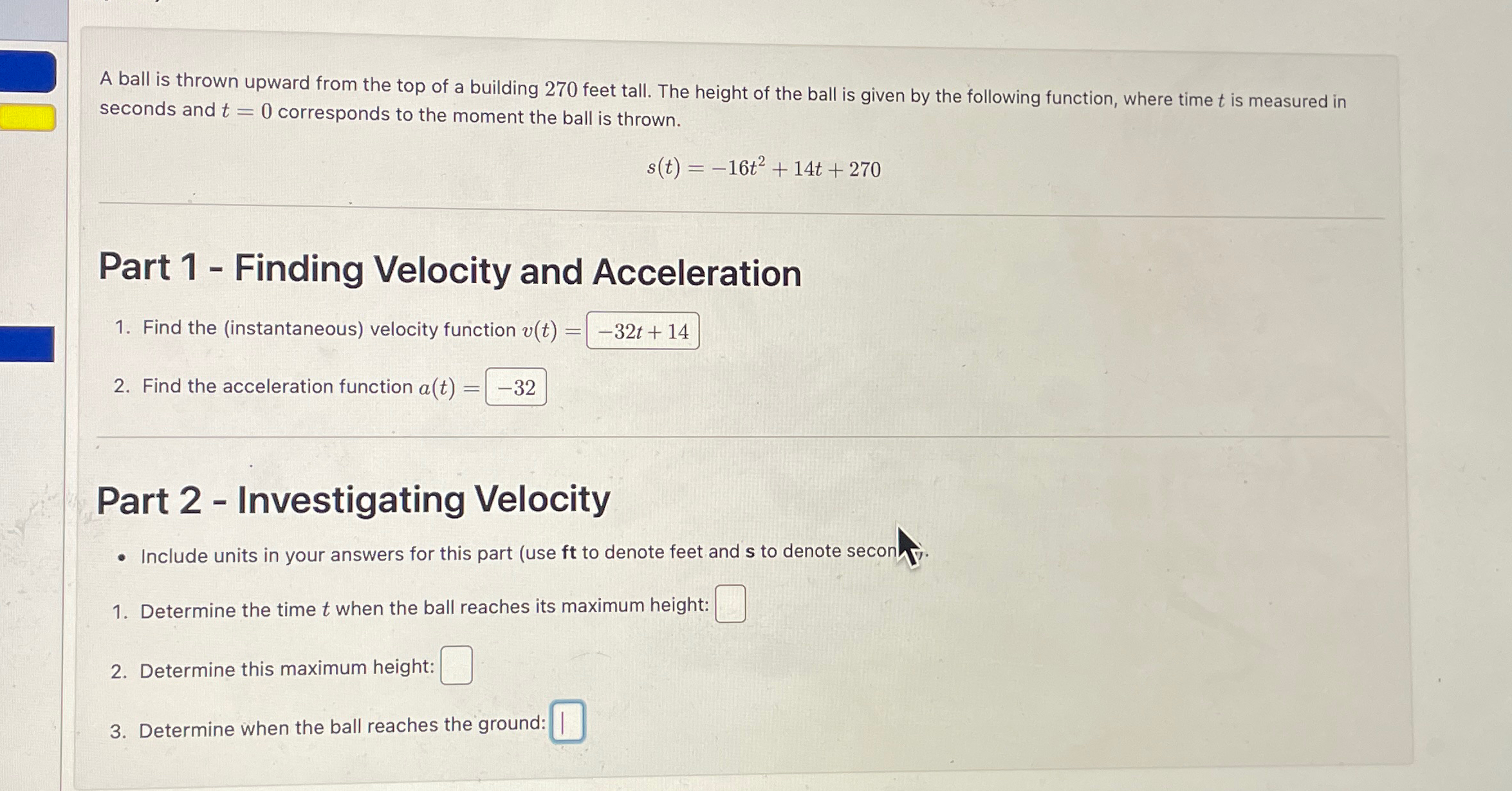 Solved A ball is thrown upward from the top of a building | Chegg.com