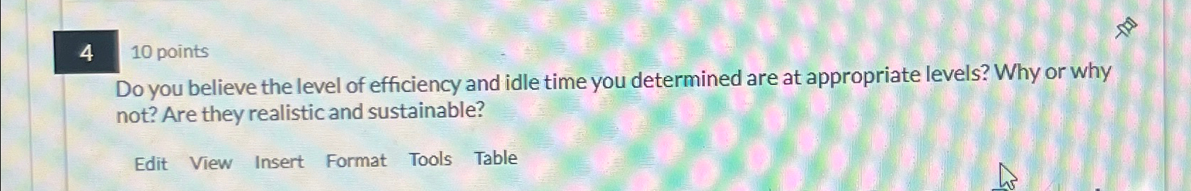 Solved 4 10 ﻿pointsDo you believe the level of efficiency | Chegg.com