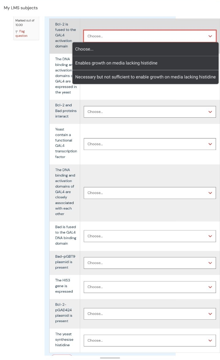 Solved My LMS subjectsMarked out of 10.00P Flag question | Chegg.com