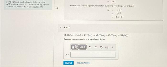 Solved Using Standard Electrode Potentials Calculate Ag And